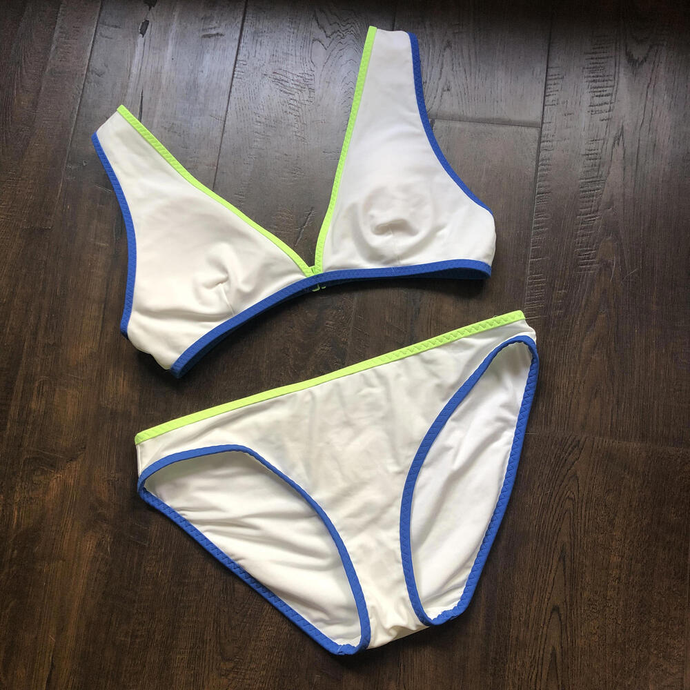 Aerie Neon Green And Blue Bikini Set - Gem